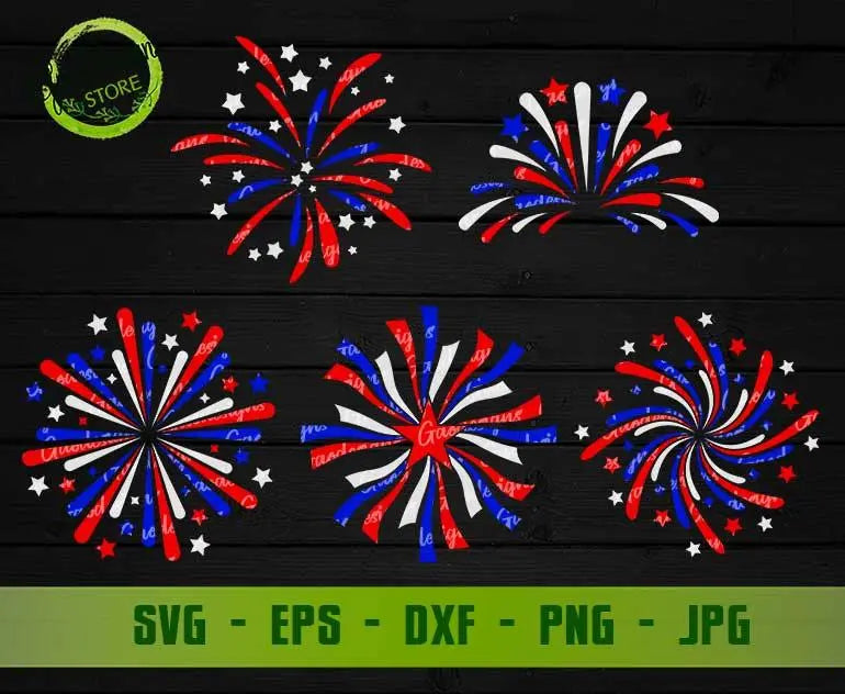 4th of July Fireworks SVG Bundle for Independence Day Patriotic SVG ...