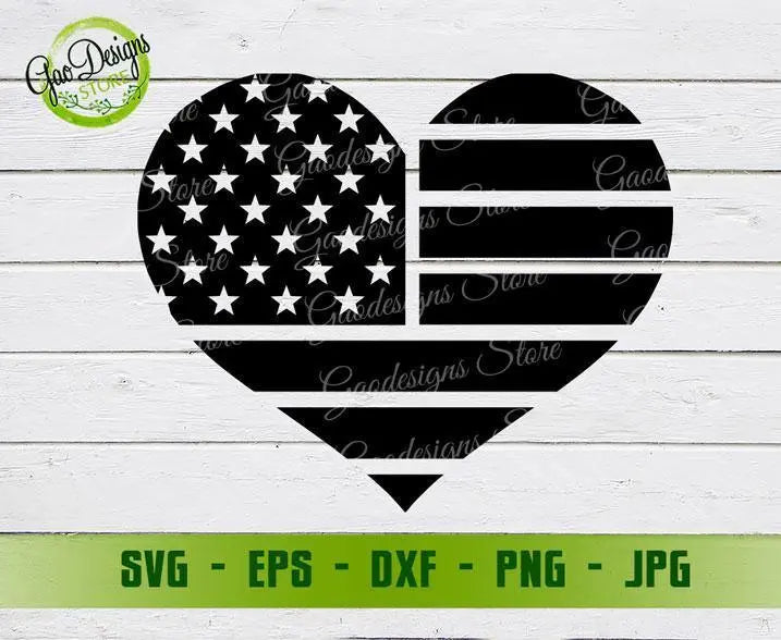 American flag Heart svg, memorial svg, 4th of july svg file for cricut ...