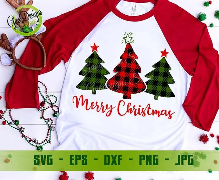 Buffalo Plaid Christmas Tree svg, Merry Christmas svg, Digital Download ...