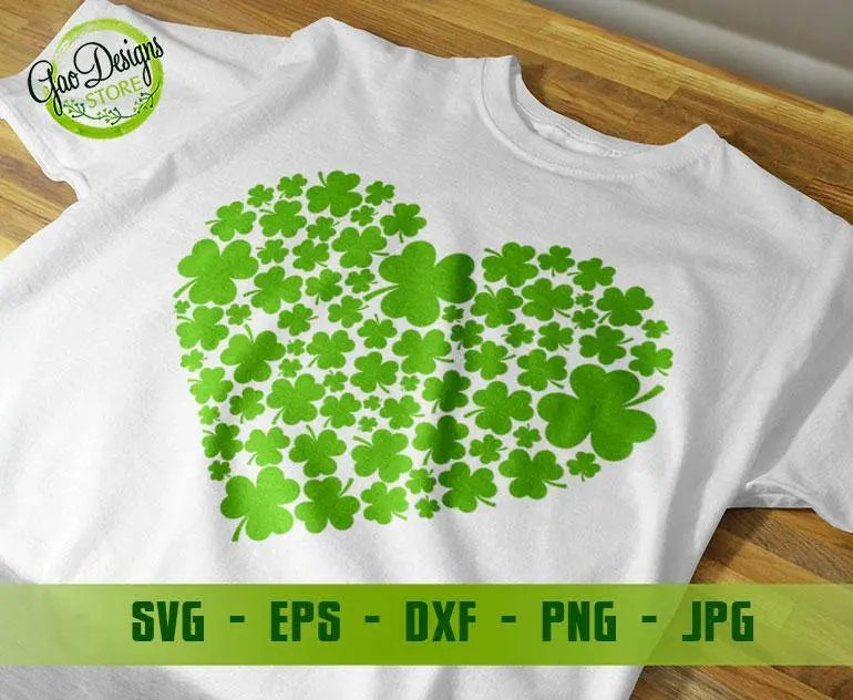 Heart of Shamrocks St Patrick's Day SVG, St Patrick's Day shirt, Clover ...