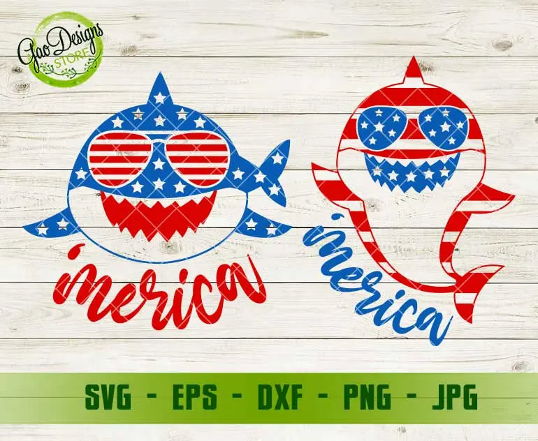 Patriotic Shark Svg, 4th of July Svg American Flag Shark Svg USA Svg ...