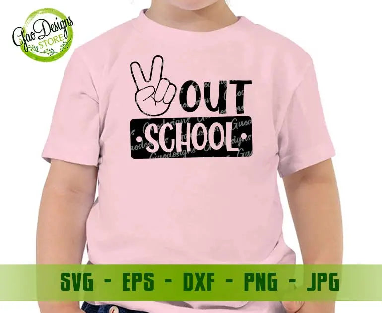 Peace Out School Svg Last Day of School Svg End of School Svg Kid Peace ...