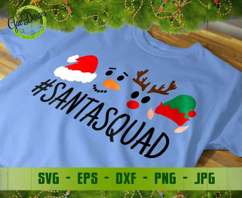 Santa Squad Svg, Kids Christmas Svg, Elf svg, Santa Hat Svg Reindeer ...