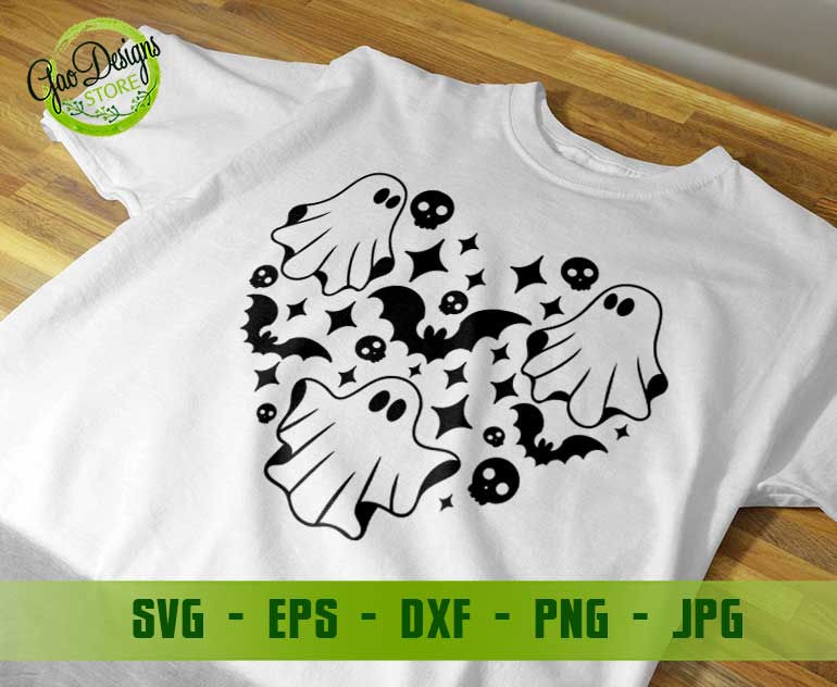 Halloween Ghost Heart SVG cricut Cute Halloween svg - GaoDesigns Store