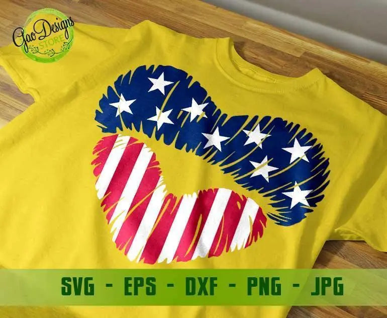 American Flag Lips svg, 4th of July svg Cricut files, USA Kiss svg ...