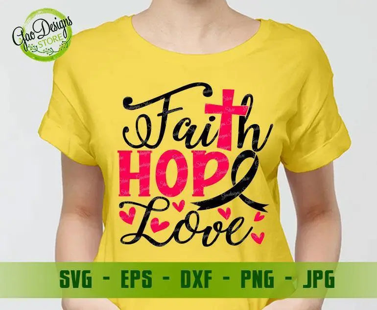 Faith Hope Love Cancer Ribbon SVG, awareness ribbon svg, Breast Cancer ...