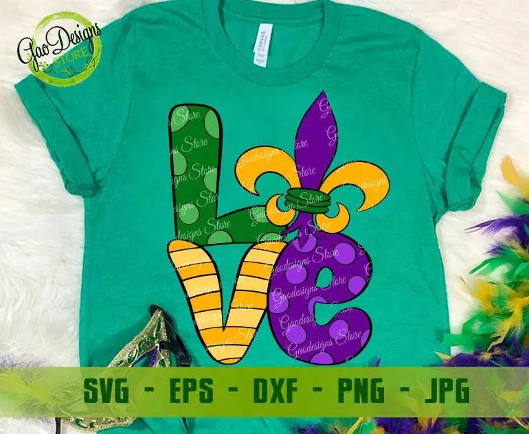 Love Mardi Gras svg Fat Tuesday svg, Mardi Gras Shirt, Jester Hat svg ...