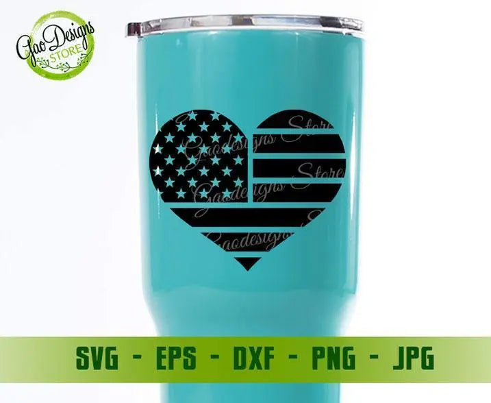 American flag Heart svg, memorial svg, 4th of july svg file for cricut ...