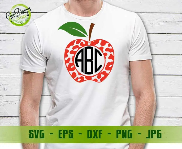 Apple Monogram Bundle Svg, Apple For Teacher Svg, Apple svg, Teacher ...