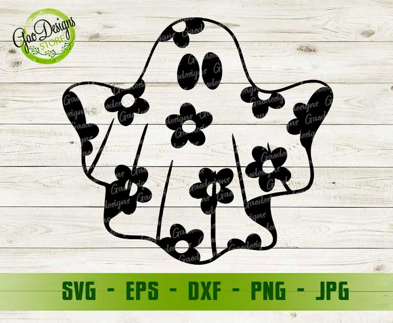 Daisy Ghost Svg Cute Halloween SVG Retro Halloween - GaoDesigns Store