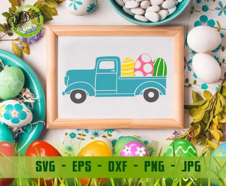 Easter vintage Truck Svg, Easter Truck svg, Easter old Truck ,Easter ...