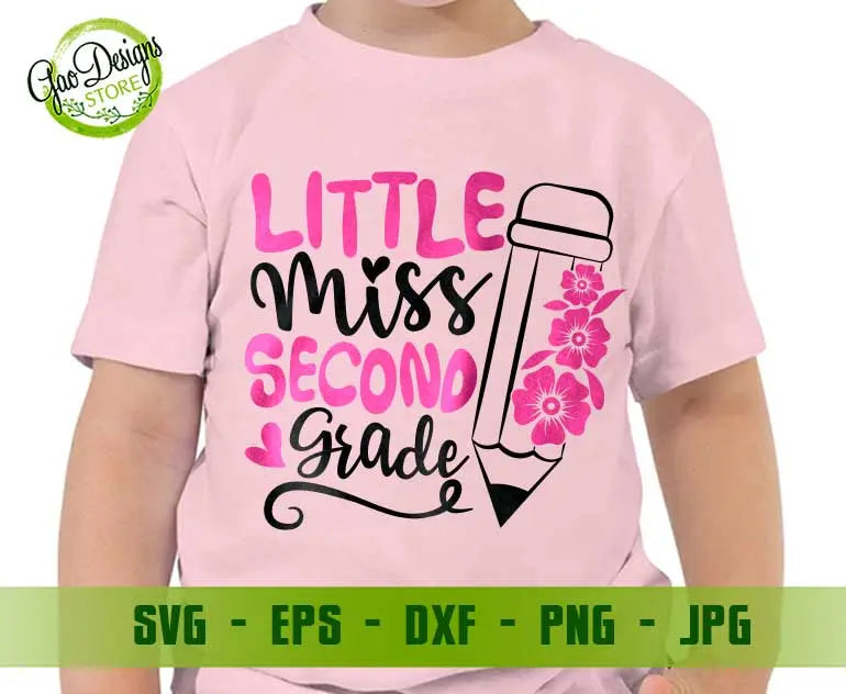 Little Miss Second grade svg, first day of school svg, 2nd grade shirt ...