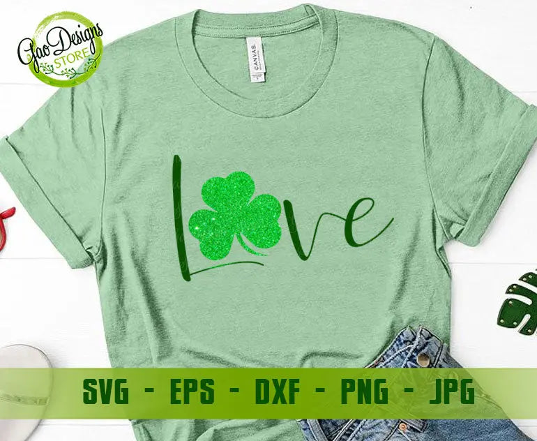 Love Shamrock svg, Shamrock Love svg, St. Patrick's Day svg, St ...