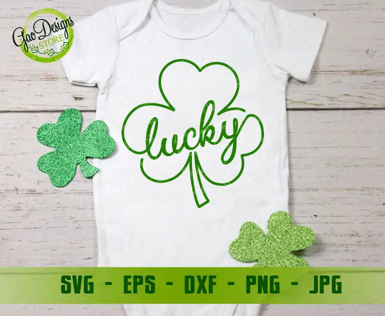 Lucky Shamrock Svg, St. Patrick's Day Svg, Cute Clover Svg Dxf Eps, St ...