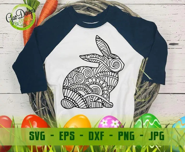 Mandala Bunny SVG, Easter Bunny Svg, Rabbit Silhouette, Mandala Svg ...