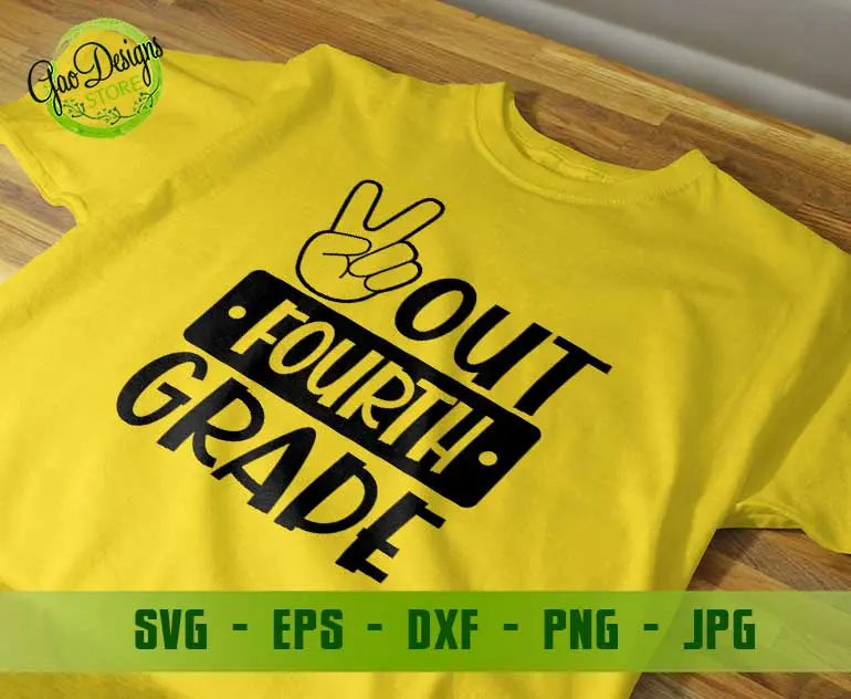 Peace Out Fourth Grade Svg Last Day of School Svg End of School Svg Kid ...