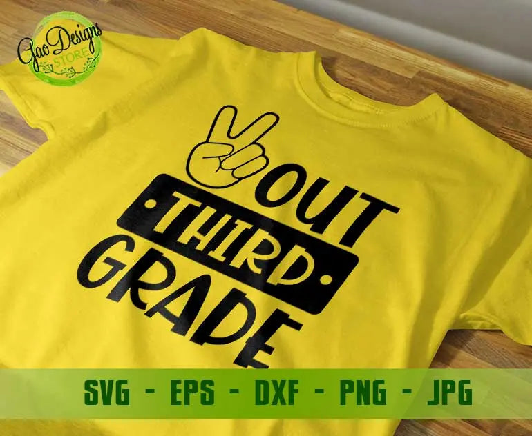 Peace Out Third Grade Svg Last Day of School Svg End of School Svg Kid ...