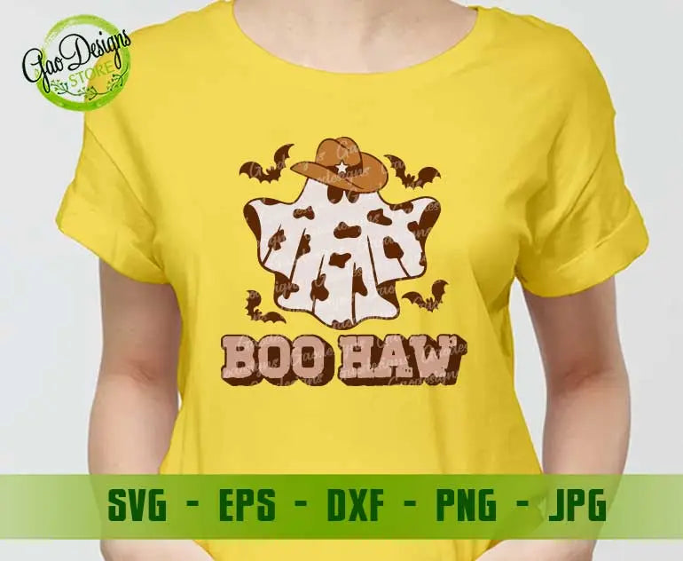 Retro Cowboy Halloween Boo Haw Svg, Halloween Ghost svg, png, Halloween ...
