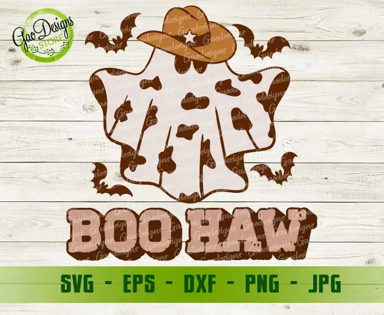 Retro Cowboy Halloween Boo Haw Svg, Halloween Ghost svg, png, Halloween ...