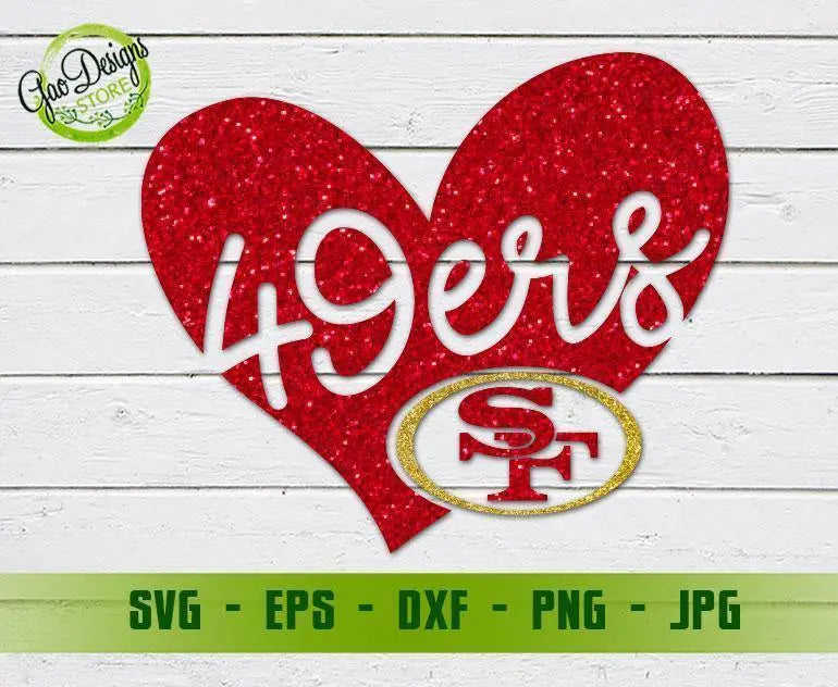 49ers heart svg, San Francisco 49ers svg, San Francisco 49ers clipart ...