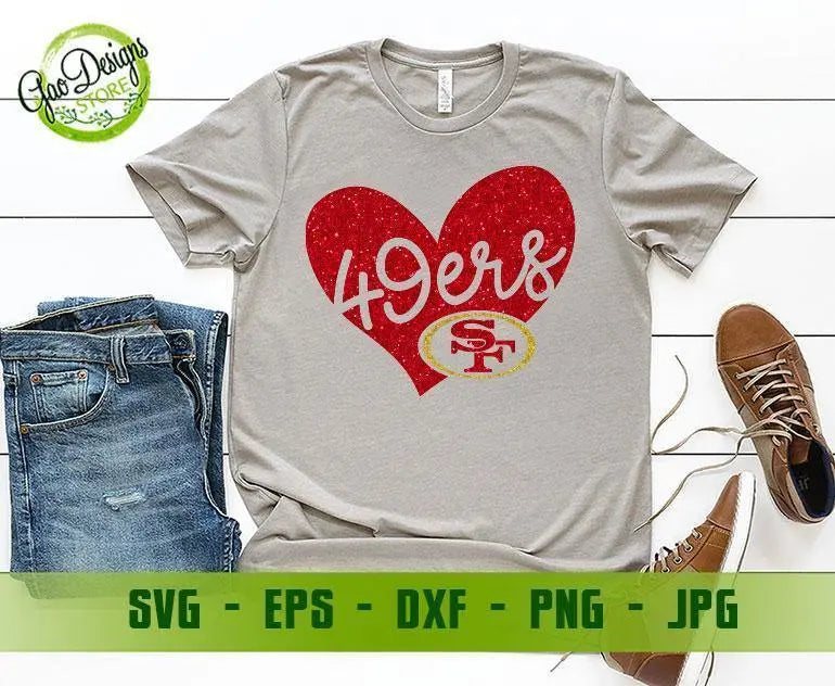 49ers heart svg, San Francisco 49ers svg, San Francisco 49ers clipart ...