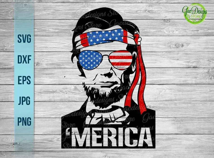 Abraham Lincoln Head SVG, Lincoln Merica svg, President svg, 4th of ...