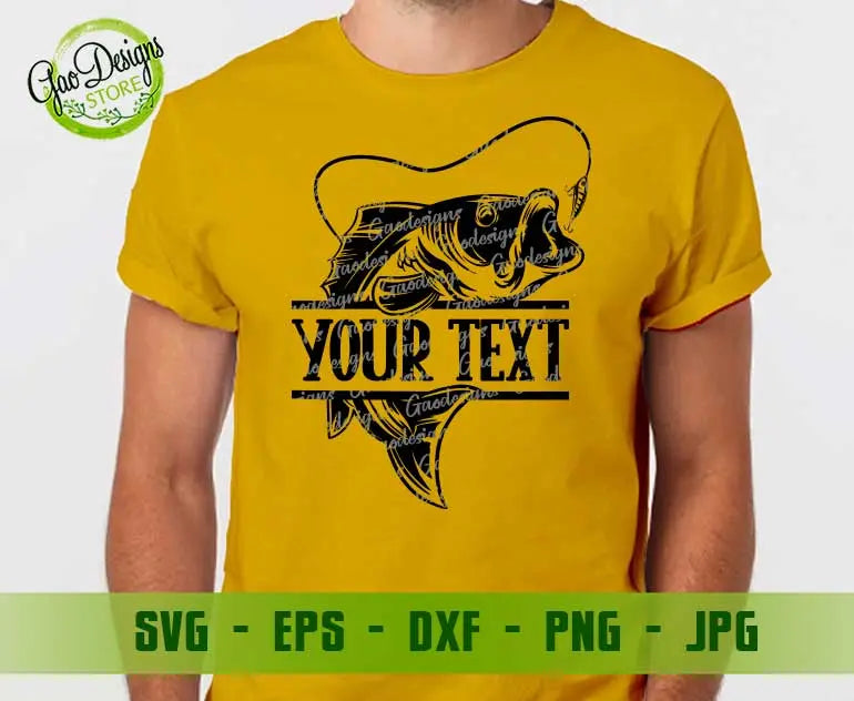 Bass Fishing Monogram Svg, Fishing Split Frame SVG Fishing Svg, Bass ...