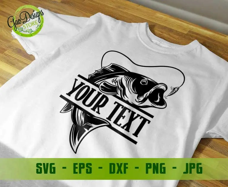 Bass Fishing Monogram Svg, Fishing Split Frame SVG Fishing Svg, Bass ...
