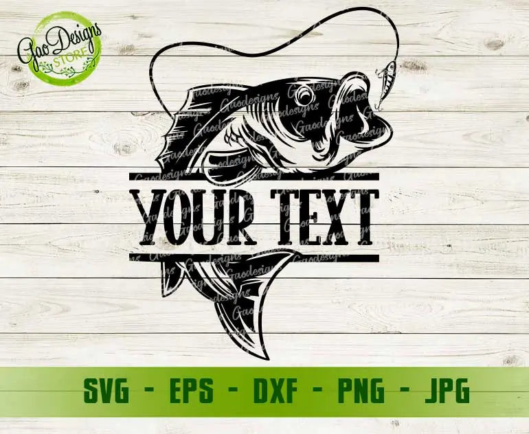 Bass Fishing Monogram Svg, Fishing Split Frame SVG Fishing Svg, Bass ...