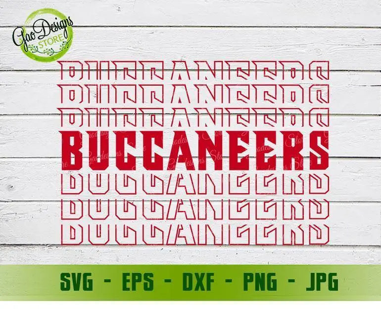 Buccaneers stacked text svg file for cricut, Buccaneers Logo Football ...