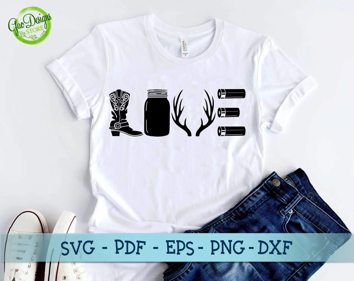 Country Love SVG, Hunting Love png, Mason Jar SVG, Cowboy Boot SVG ...