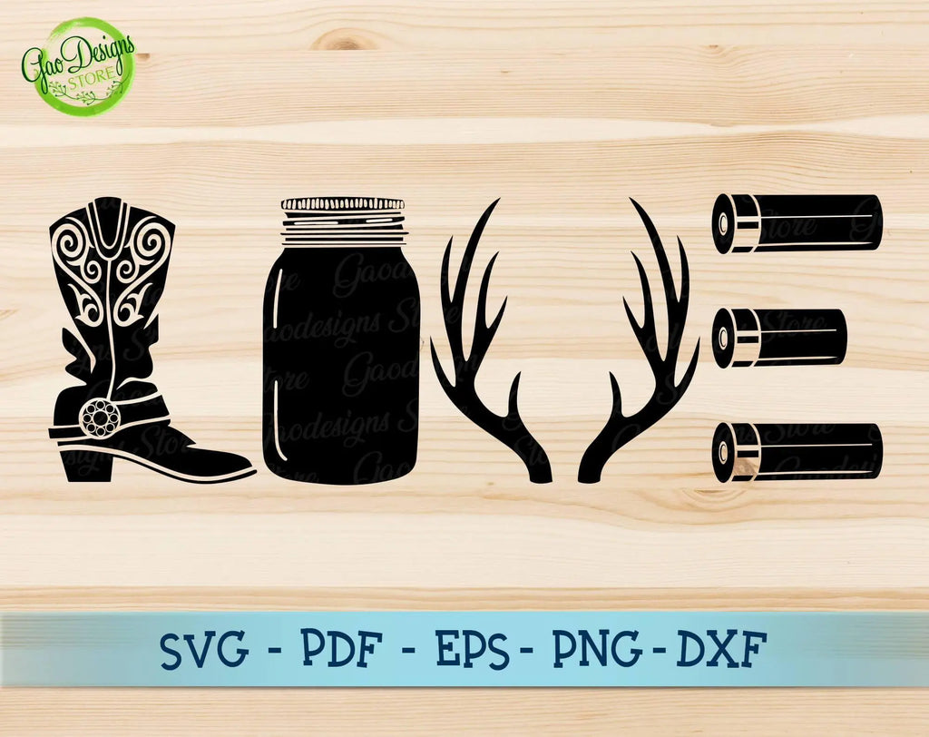 Country Love SVG, Hunting Love png, Mason Jar SVG, Cowboy Boot SVG ...