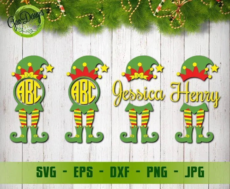 Cute elf squad monogram frame svg, The Elf Christmas Frame Cuttable ...