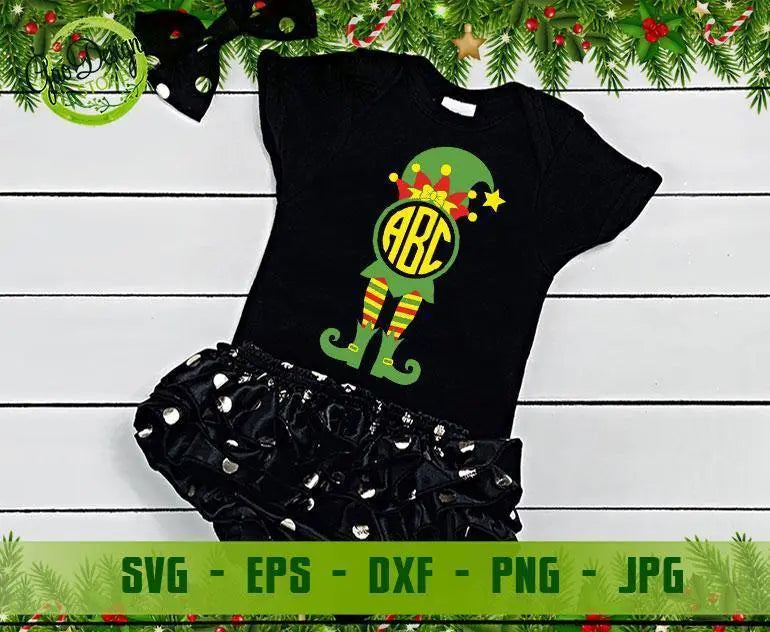 Cute elf squad monogram frame svg, The Elf Christmas Frame Cuttable ...