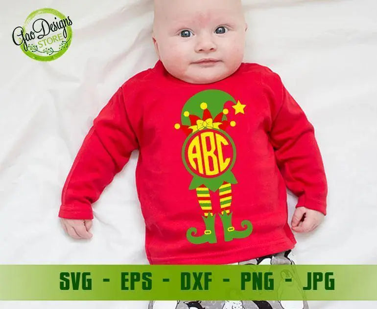 Cute elf squad monogram frame svg, The Elf Christmas Frame Cuttable ...