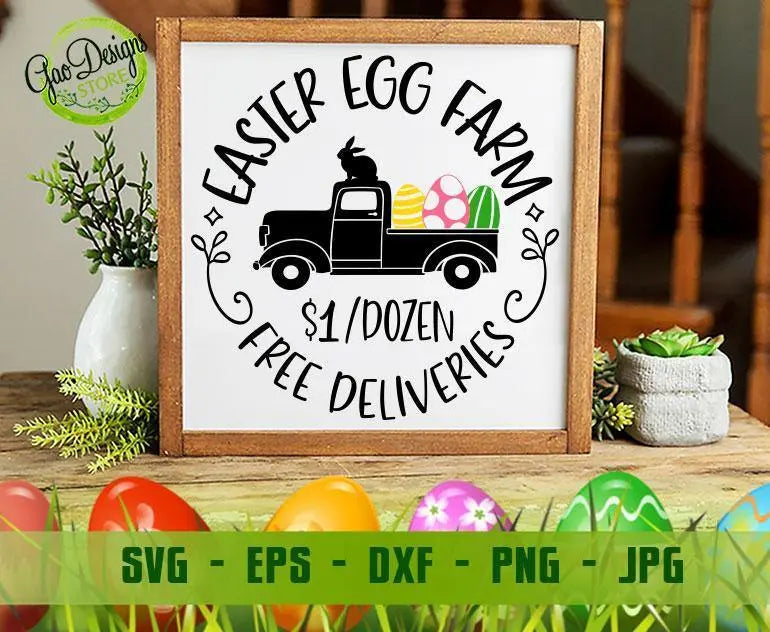 Easter Egg Farm svg, Spring svg Clipart, Rustic Easter Sign Design Clip ...