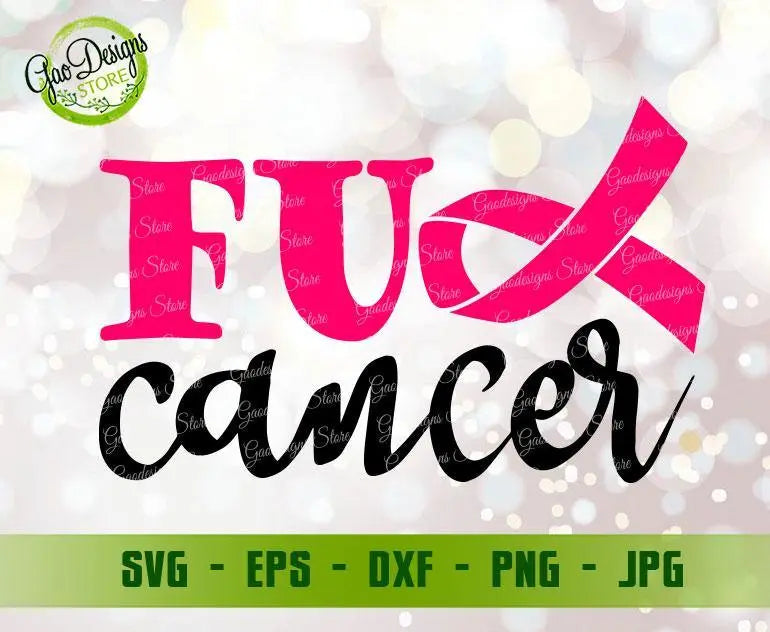 F*ck cancer awareness ribbon svg, Breast Cancer Awareness svg, Breast ...
