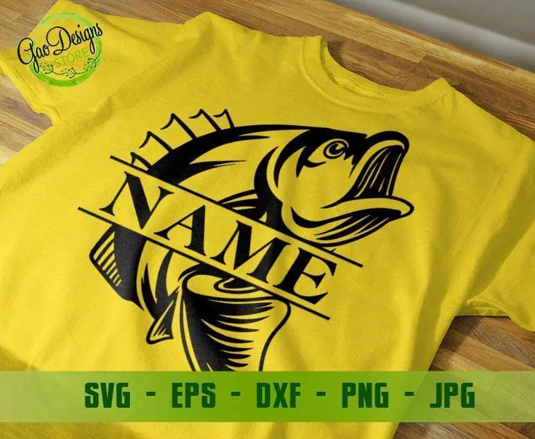Fish monogram svg Bass fish svg Fishing svg files for silhouette Cricut ...