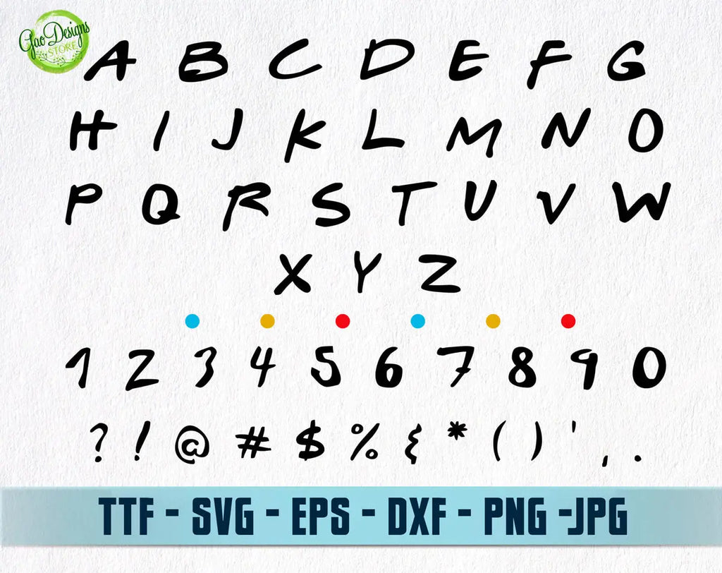 Friends Font SVG TTF Friends TV Show, Friends alphabet svg, Friends ...