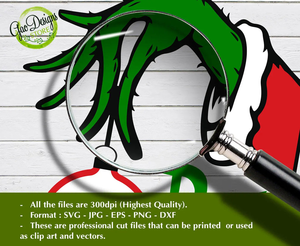 Grinch Hand Countdown Days Until Christmas SVG File, Grinch Christmas ...