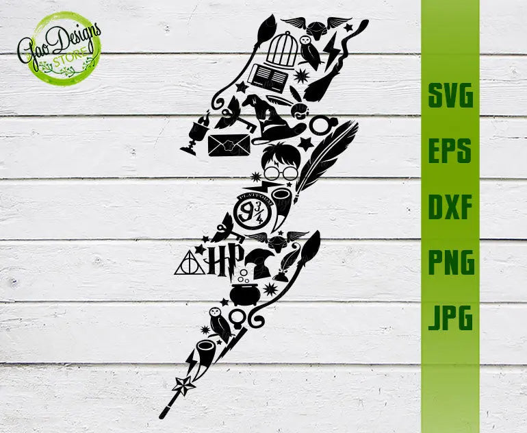 Harry Potter Bolt SVG file for cricut Harry Potter lightning bolt SVG ...