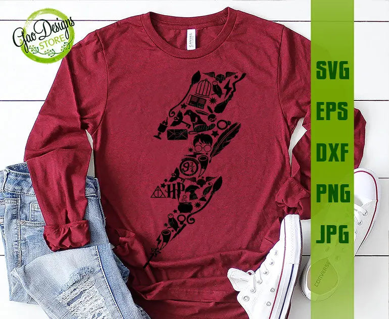 Harry Potter Bolt SVG file for cricut Harry Potter lightning bolt SVG ...