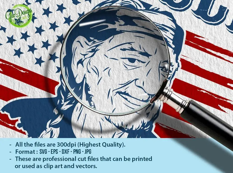 I Willie Love The USA Flag SVG, Willie Nelson Cut File 4th of July svg ...