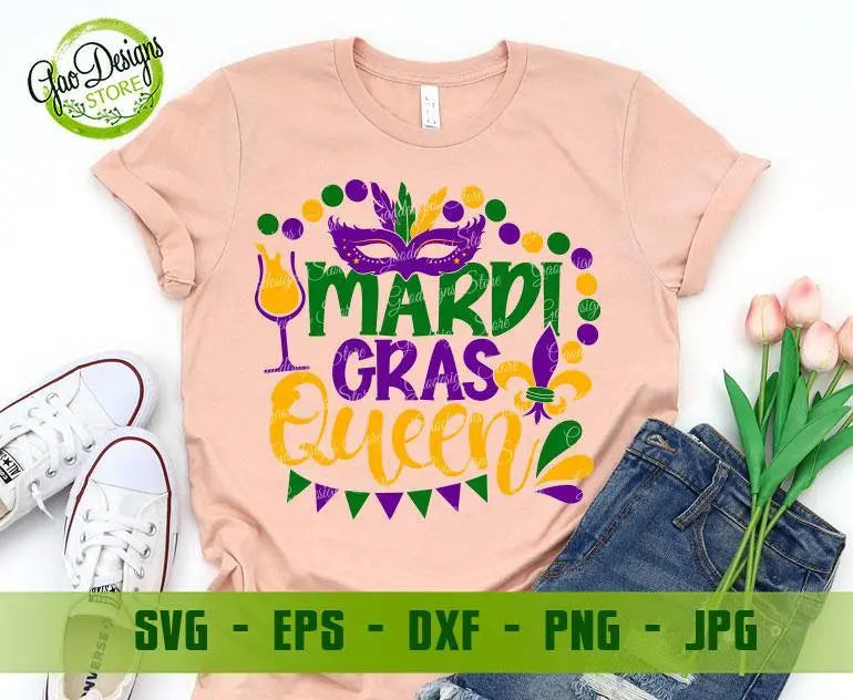 Mardi Gras Queen svg Mardi Gras svg, Fat Tuesday svg, Mardi Gras Shirt ...