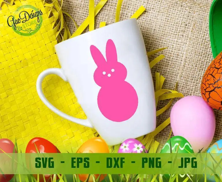 Peeps Easter Bunny Cut File, Cute Peeps svg, Bunny Clip Art Bunny face ...