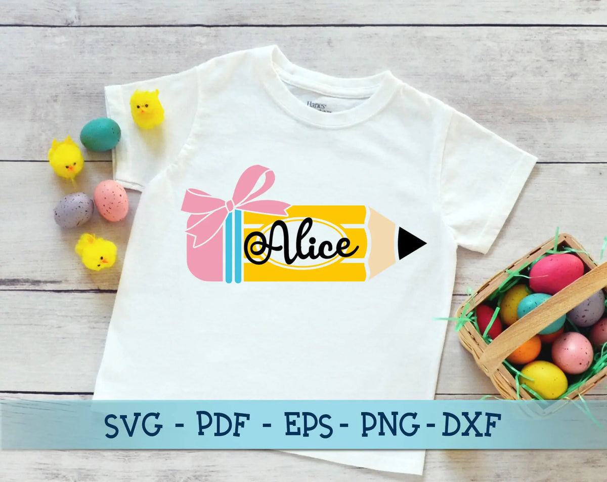 Pencil monogram frame svg, school teacher svg, pencil clip art, teacher ...