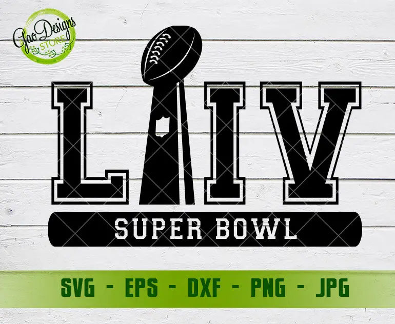 Super Bowl 54 Liv Football Logo svg, Simplified Design Svg File For ...